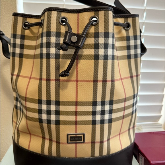 Burberry | Bags | Burberry Tan And Black Backpack With Iconic Design ...
